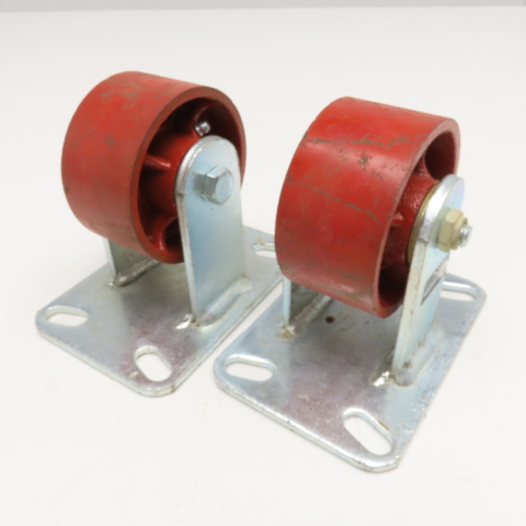 Hamilton 5420-H 4" x 2" Cast Iron Plate Mount Rigid Caster Lot Of 2 ...
