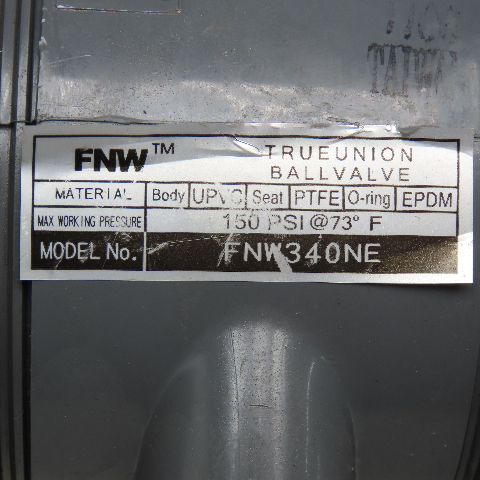 FNW FNW340NE 1-1/2" Slip SCH-80 PVC Ball Valve Union 150 PSI | Bullseye ...