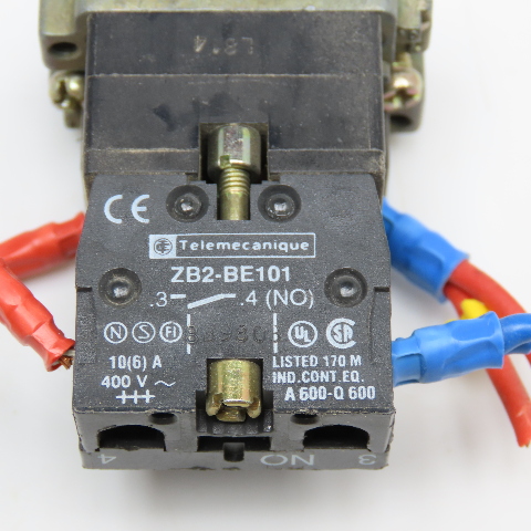 Telemecanique ZB2-BE101 Z-BW06 Amber Illuminated Push Button Switch ...