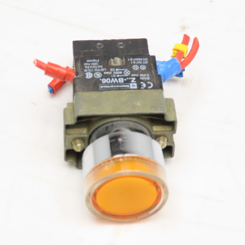 Telemecanique ZB2-BE101 Z-BW06 Amber Illuminated Push Button Switch ...