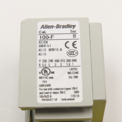 Allen Bradley 100-FA22 Auxiliary Contact Block 2 NO/2NC NOS | Bullseye ...