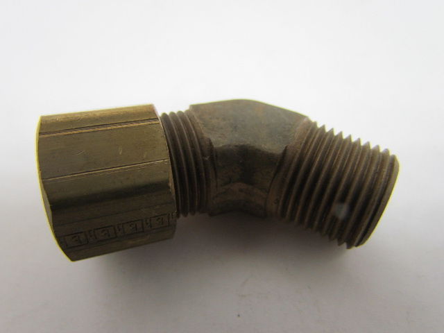 Parker 179C-8-6 1/2x3/8" 45 degree Elbow Compression Tube Fitting Brass ...