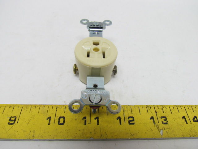 HUBBELL 5251-I Receptacle Single Ivory 15A 125V | Bullseye Industrial Sales