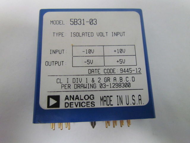 Analog Devices 5B31-0 Type Isolate d Volt Input Signal Conditioning ...