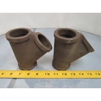 1-1/2"NPT Malleable Iron Black Pipe 45deg Lateral Tee Class 150 ...