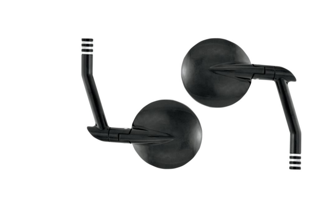 Performance Machine Black Round Vision Motorcycle Mirror Set for Harley ...