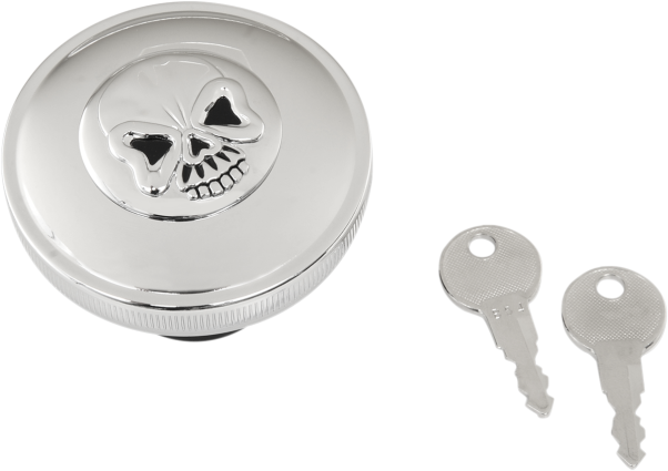 Drag Specialties Chrome Locking Vented Skull Gas Cap for 93-17 Harley ...