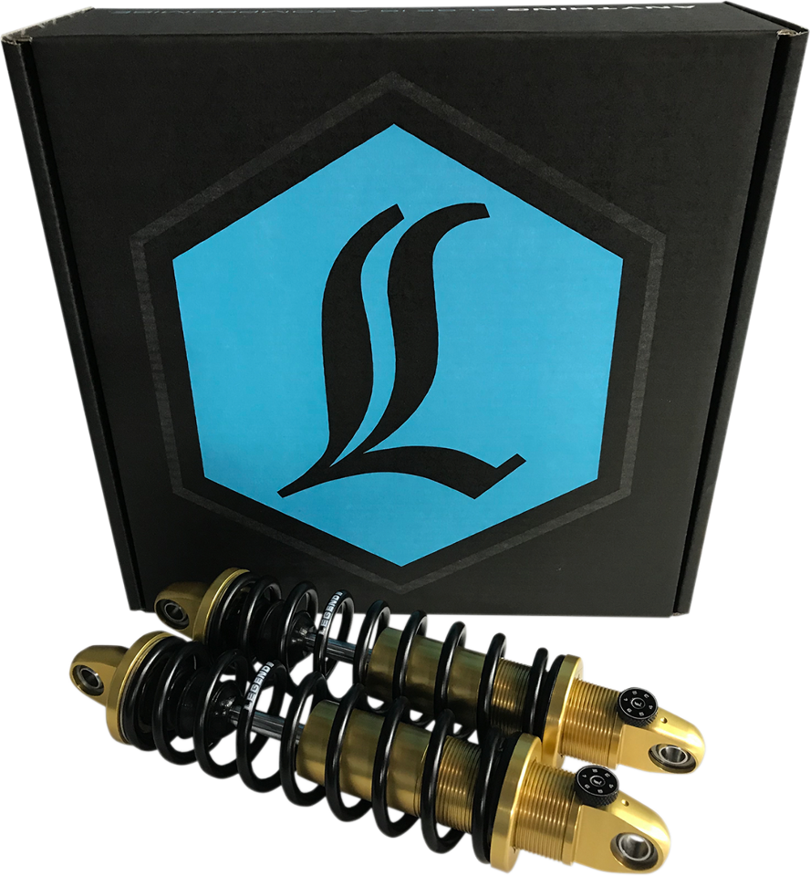 Legend Revo-A Gold 14" Rear Coil Suspension Shocks 1984-2000 Harley FXR ...