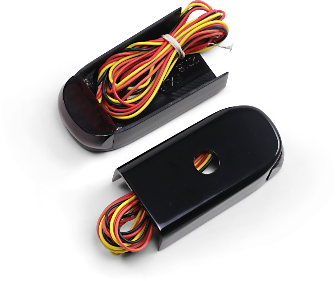 Alloy Art Black Red Lens LED Rear Fender Strut Lights 18-20 Harley FXLR ...