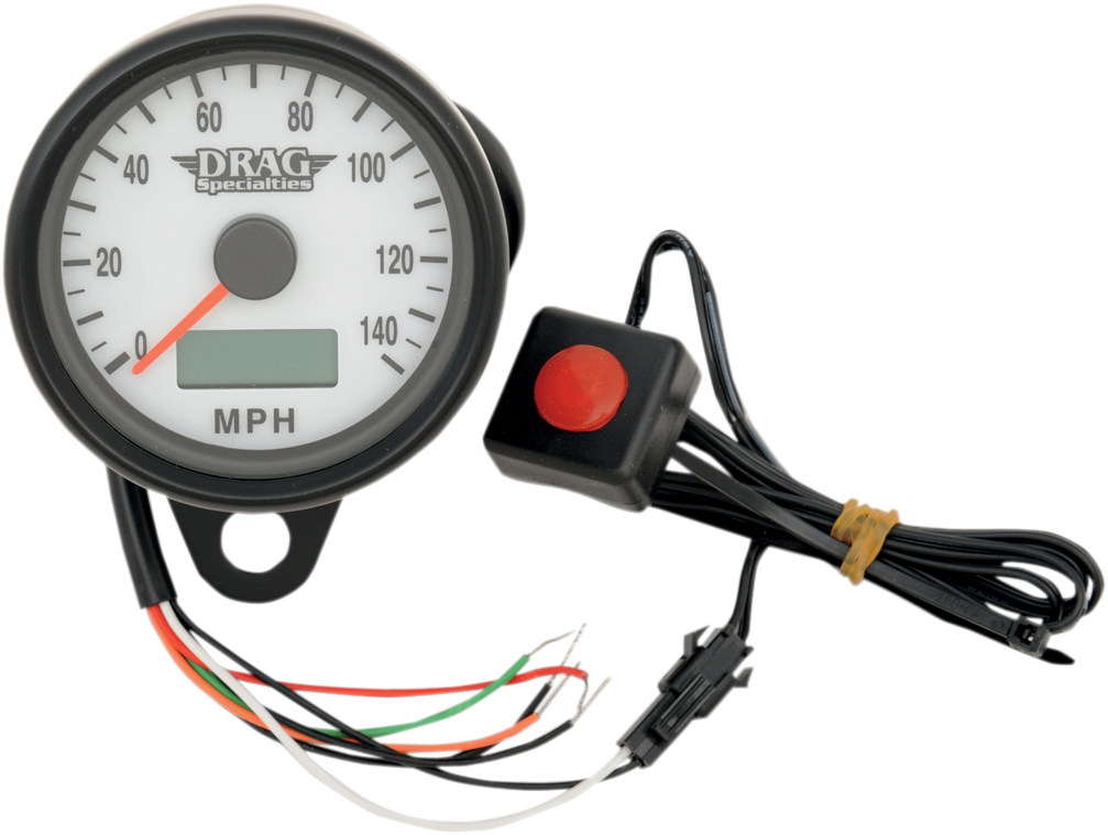 Drag Specialties Black Electronic Speedo Motorcycle Speedometer fits ...