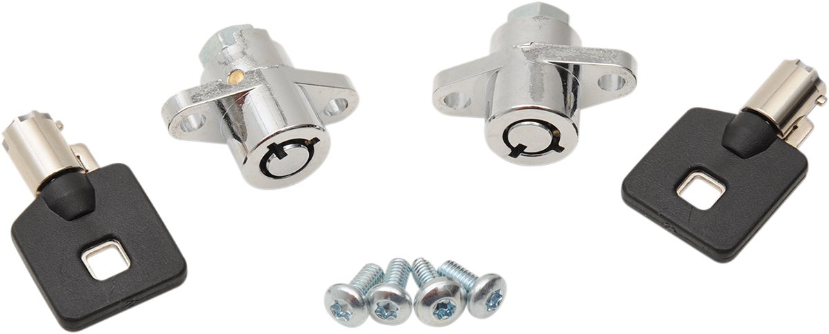 Drag Specialties Chrome Motorcycle Saddlebag Lock Set 2014-2023 Harley ...