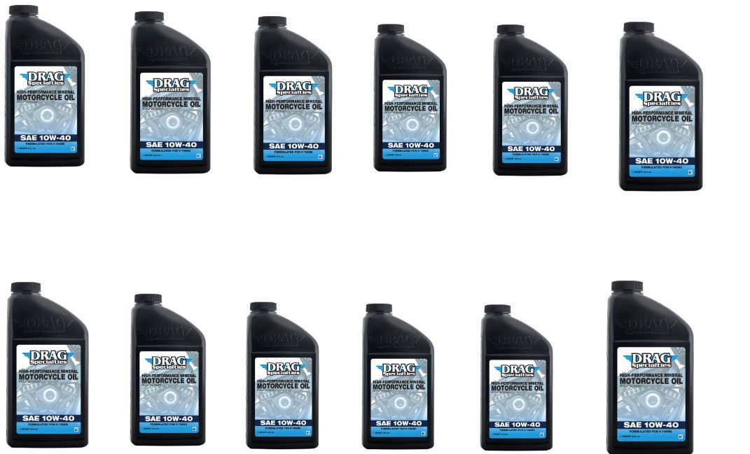 Drag Specialties 12qt Regular Base Case 10W40 Universal Motorcycle ...