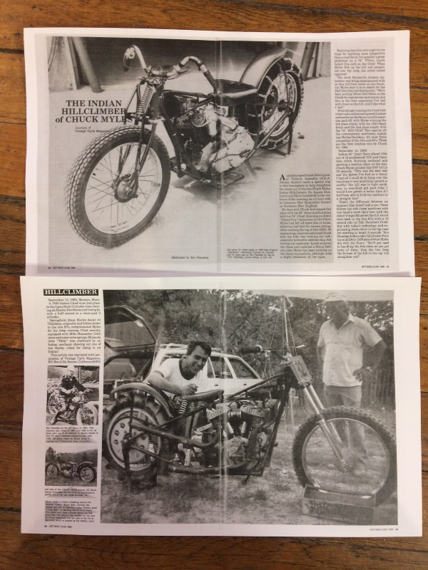 Chuck Myles Vintage Replica The Indian Hillclimber 22" x 17" Carstock ...