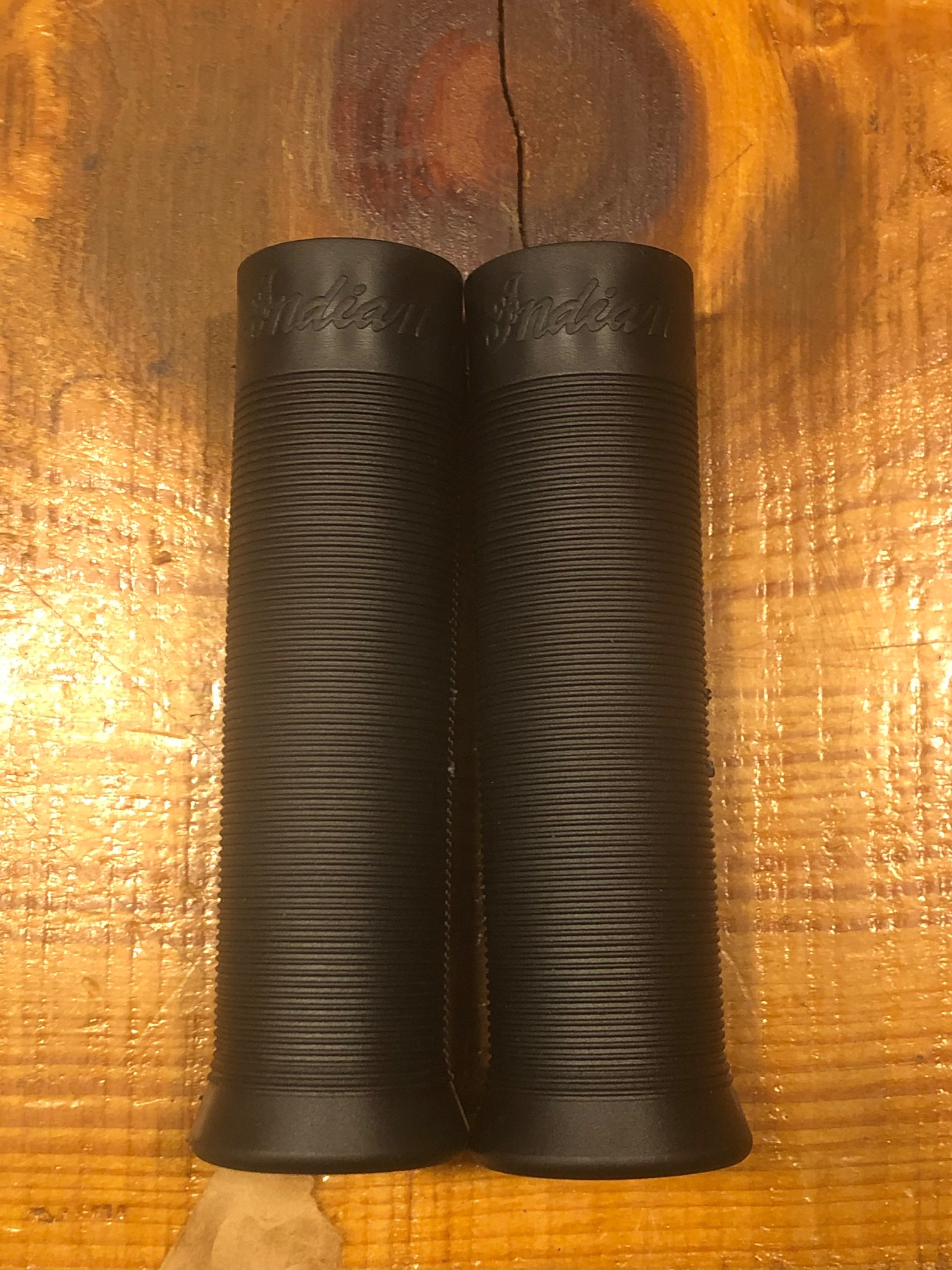 Chuck Myles NOS Black Pair Indian Motorcycle 1" Handlebar Hand Grips ...