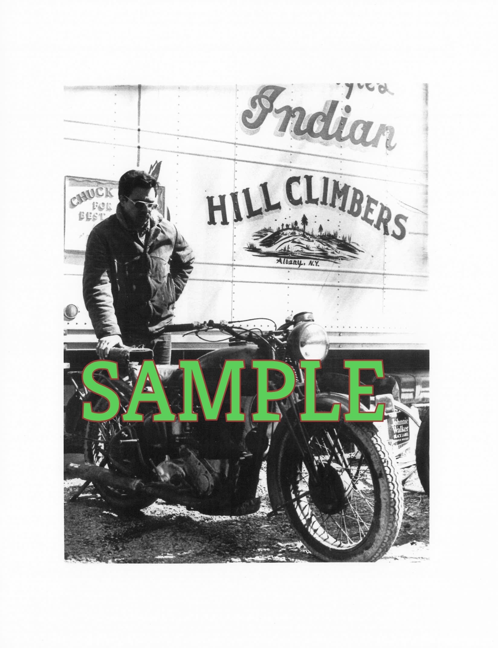 Chuck Myles Early Photo Picture Indian Motorcycle Hill climbers Albany ...