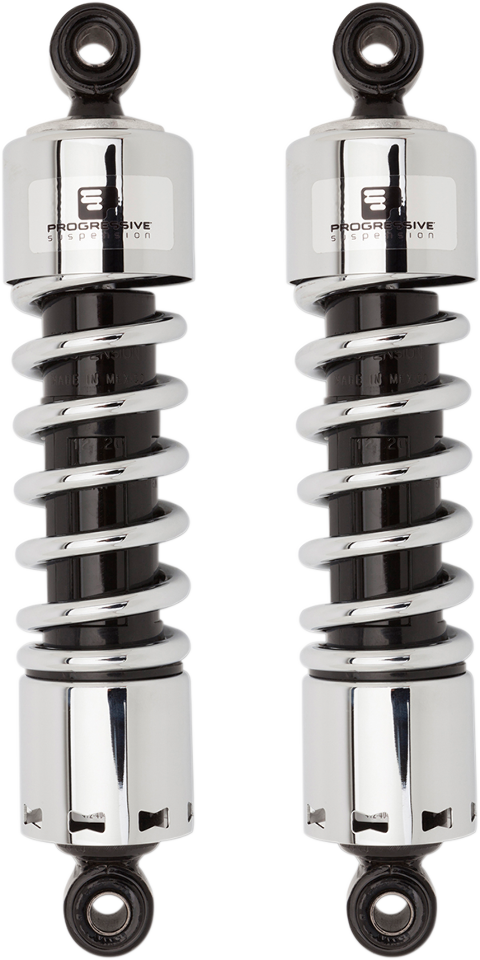 Progressive 412 Chrome 12" Standard Rear Shocks for 91-17 Harley Dyna ...