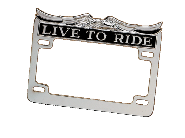 Drag Specialties Live to Ride chrome license plate Harley FLH FXD FXR ...