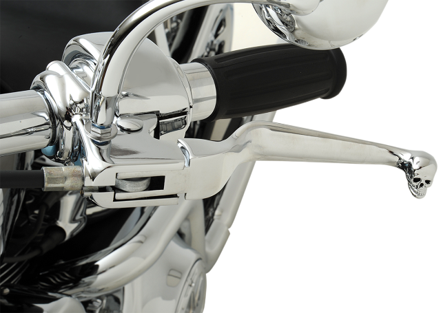 Drag Specialties Chrome Skull Handlebar Lever Set 96-17 Harley Dyna ...