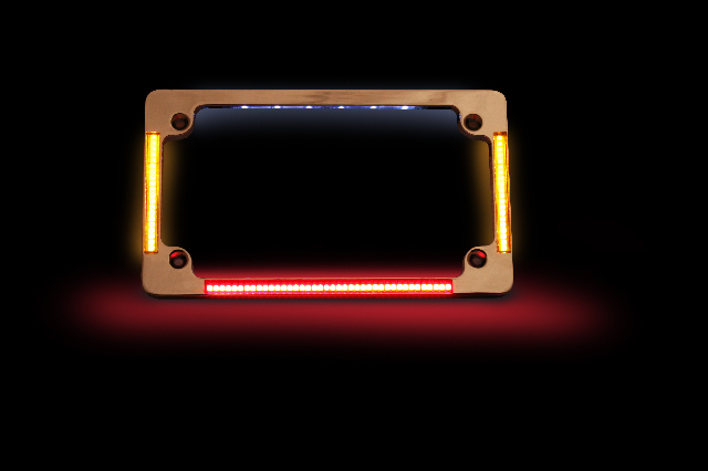 Custom Dynamics Flat Brake Light Turn Signal License Plate Black Frame ...