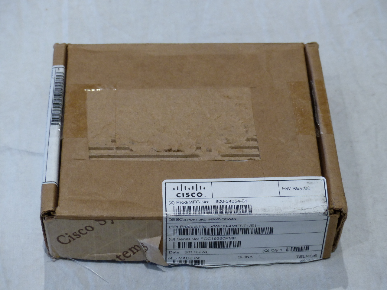 CISCO 4-PORT T1/E1 VOICE/WAN INTERFACE CARD VWIC3-4MFT-T1/E1 | MDG ...