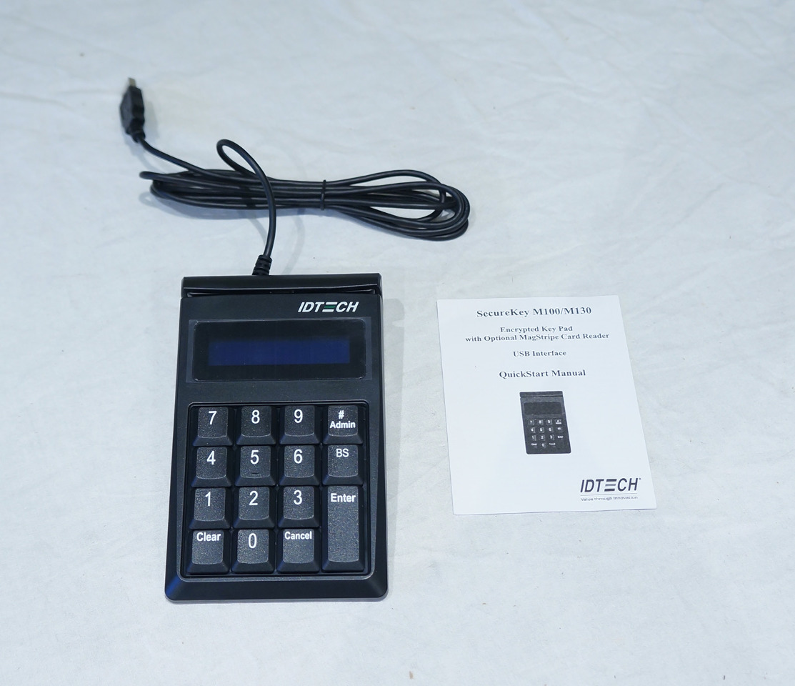 IDTECH SECUREKEY M100/M130 KEY PAD W/ MAGSTRIPE CARD READER IDKE ...