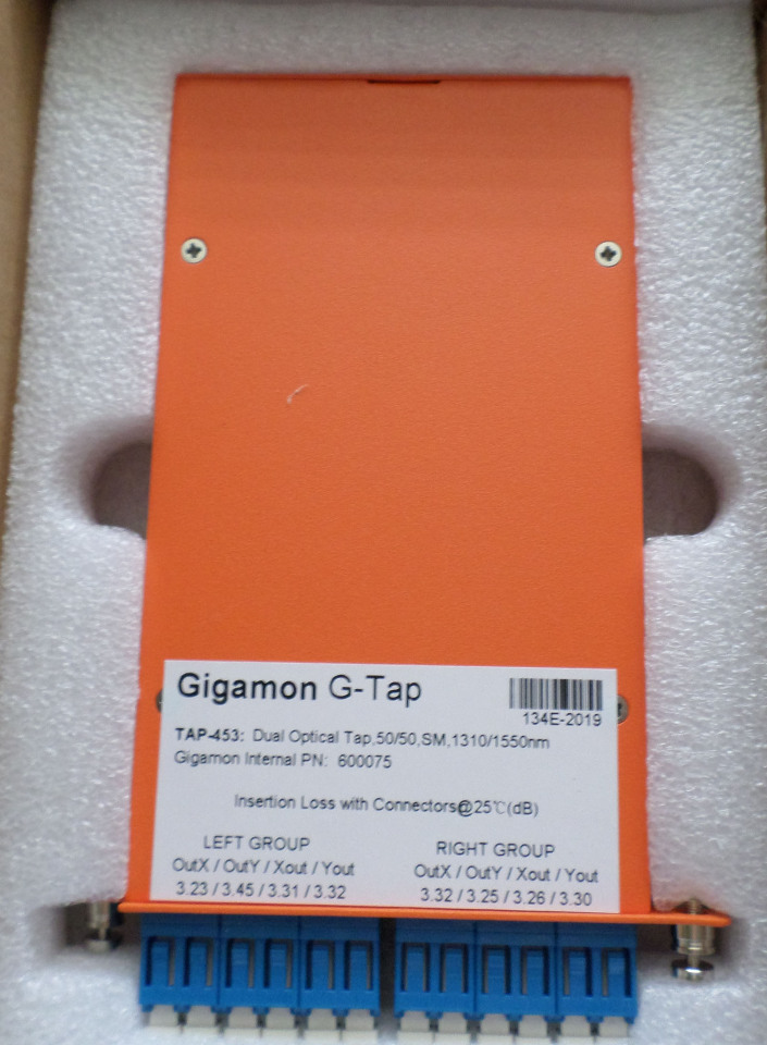 GIGAMON G-TAP DUAL OPTICAL 50/50 SM 1310/1550NM TAP-453 600075 | eBay