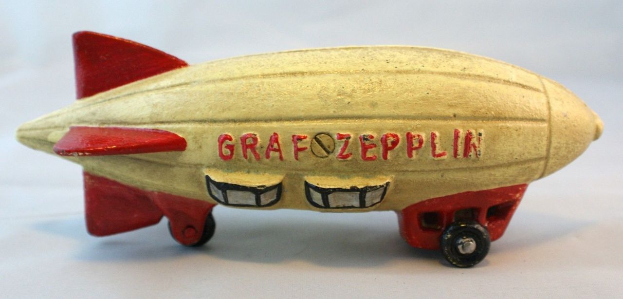 Graf Zepplin Zeppelin Cast Iron Toy Blimp Vintage Style Paper Weight ...