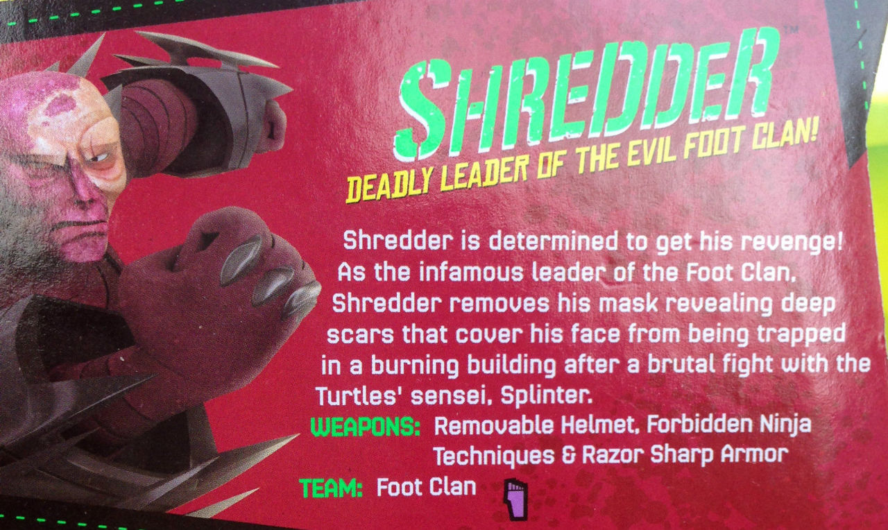 SHREDDER WITH NO MASK TMNT Teenage Mutant Ninja Turtles toy Nickelodeon ...