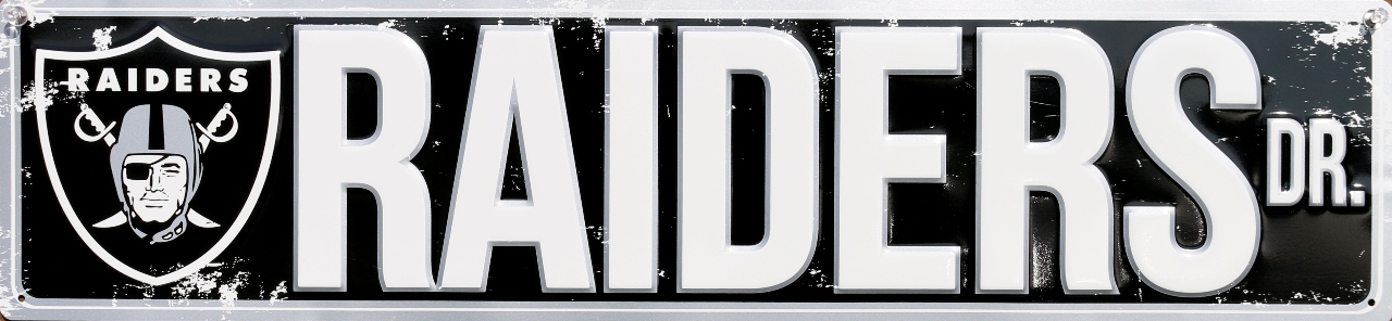 Oakland Raiders Drive Tin Metal Street Sign NFL Football Team Sports ...