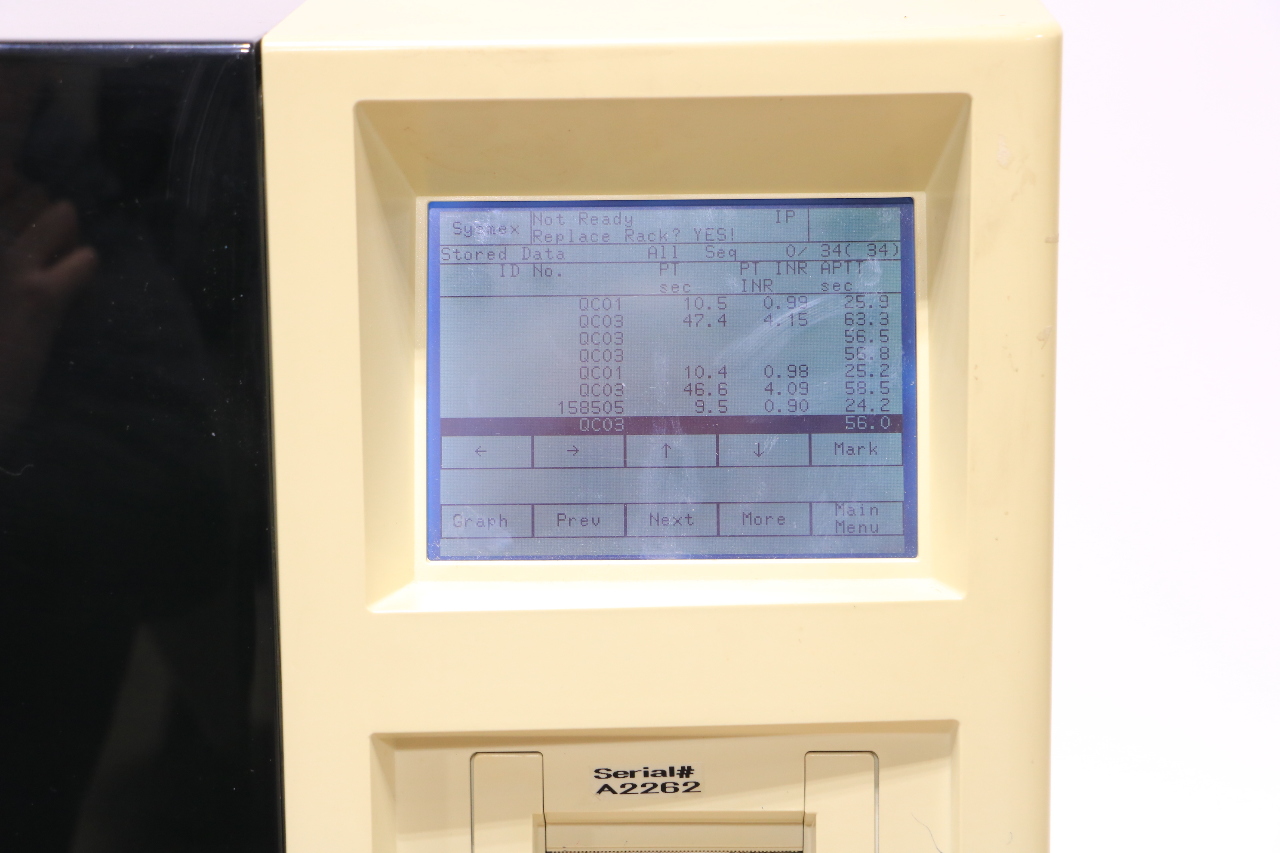 * SYSMEX CA-530 CA500 SERIES AUTOMATED BLOOD COAGULATION ANALYZER ...