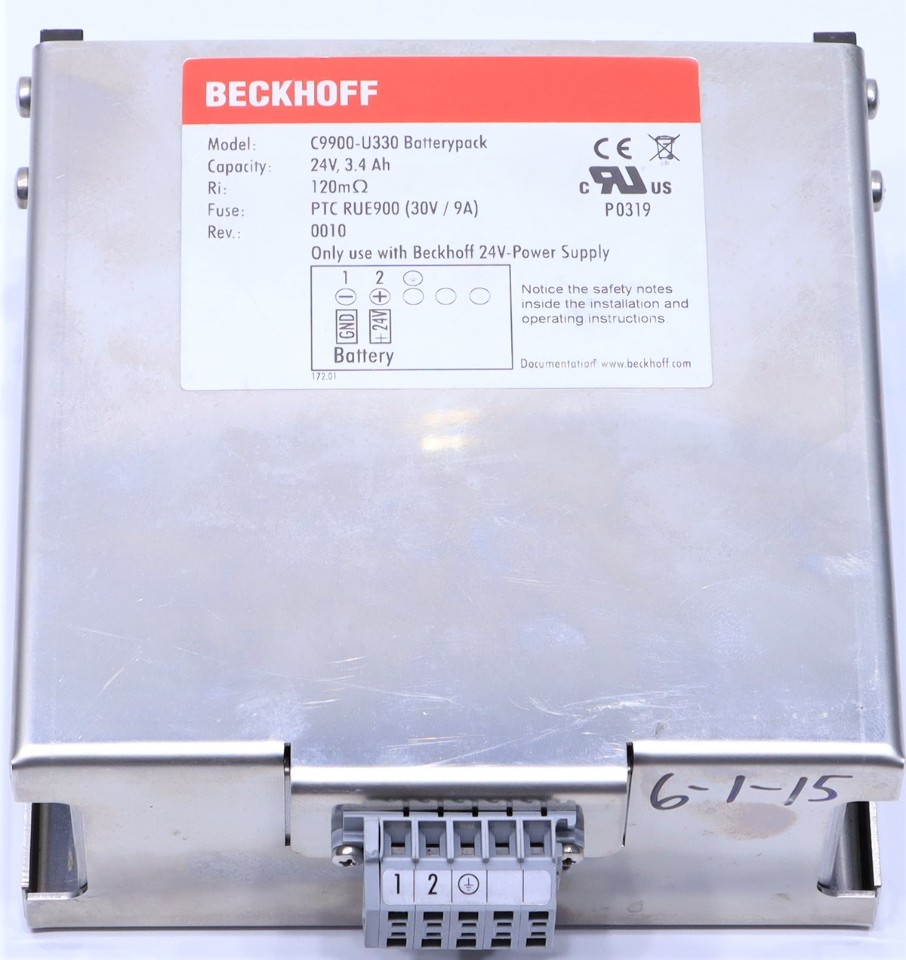 BECKHOFF C9900-U330 BATTERYPACK 24V | Premier Equipment Solutions, Inc.