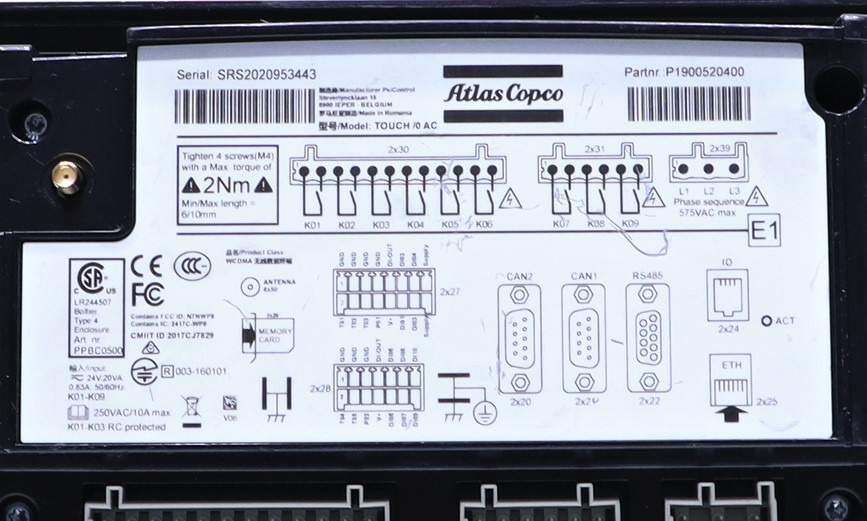 ATLAS COPCO TOUCH /0 AC P1900520400 CONTROLLER PANEL | Premier ...