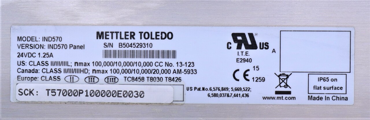 * METTLER TOLEDO IND570 WEIGHING INDICATOR TERMINAL | Premier Equipment ...