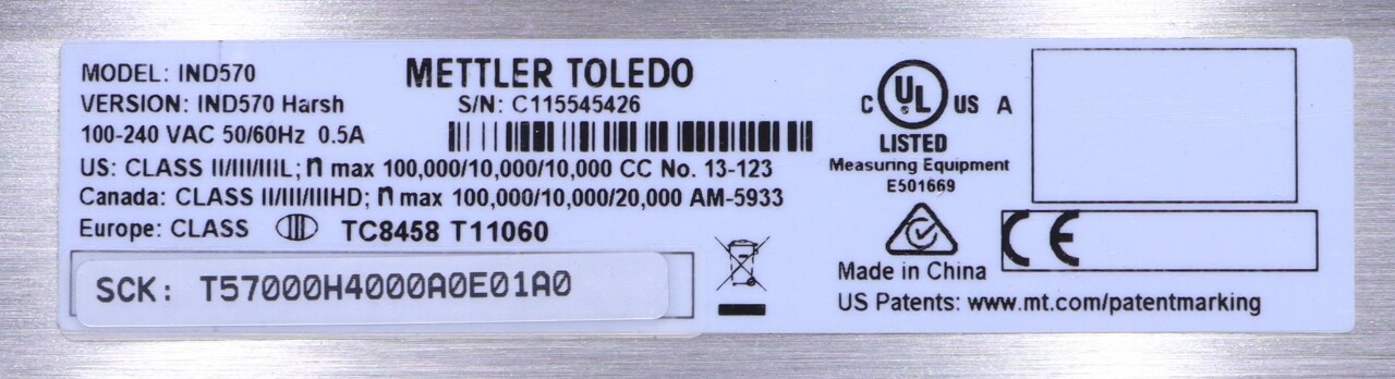 METTLER TOLEDO IND570 HARSH WEIGHING TERMINAL ANALOG DISPLAY | Premier ...