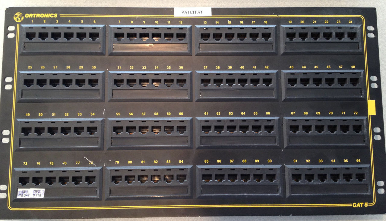 Ortronics 96-Port CAT5e Patch Panel OR-851044816 RJ-45 4U 19" Rack ...