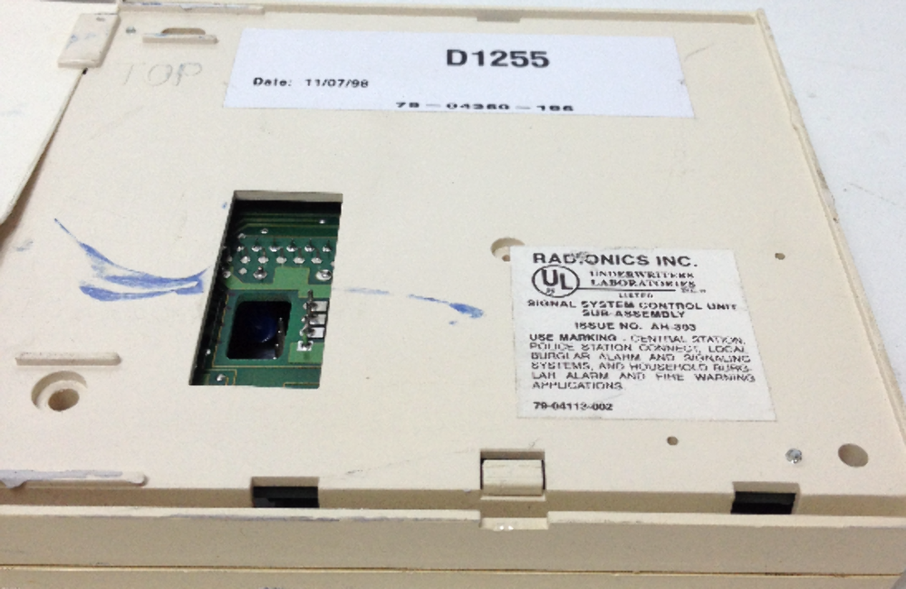 VINTAGE Radionics D1255 Alarm Command Unit Center Keypad with Reference ...