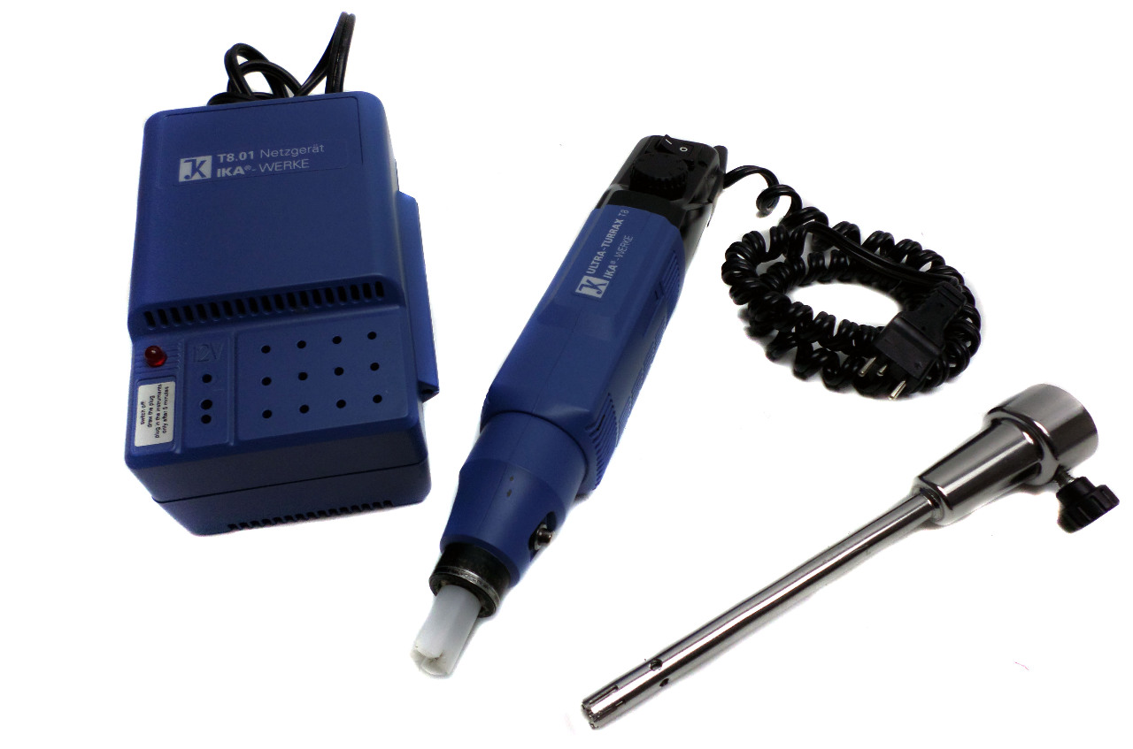 IKA T8 ULTRA-TURRAX Disperser Homogenizer with T8.01 12V Power Supply ...