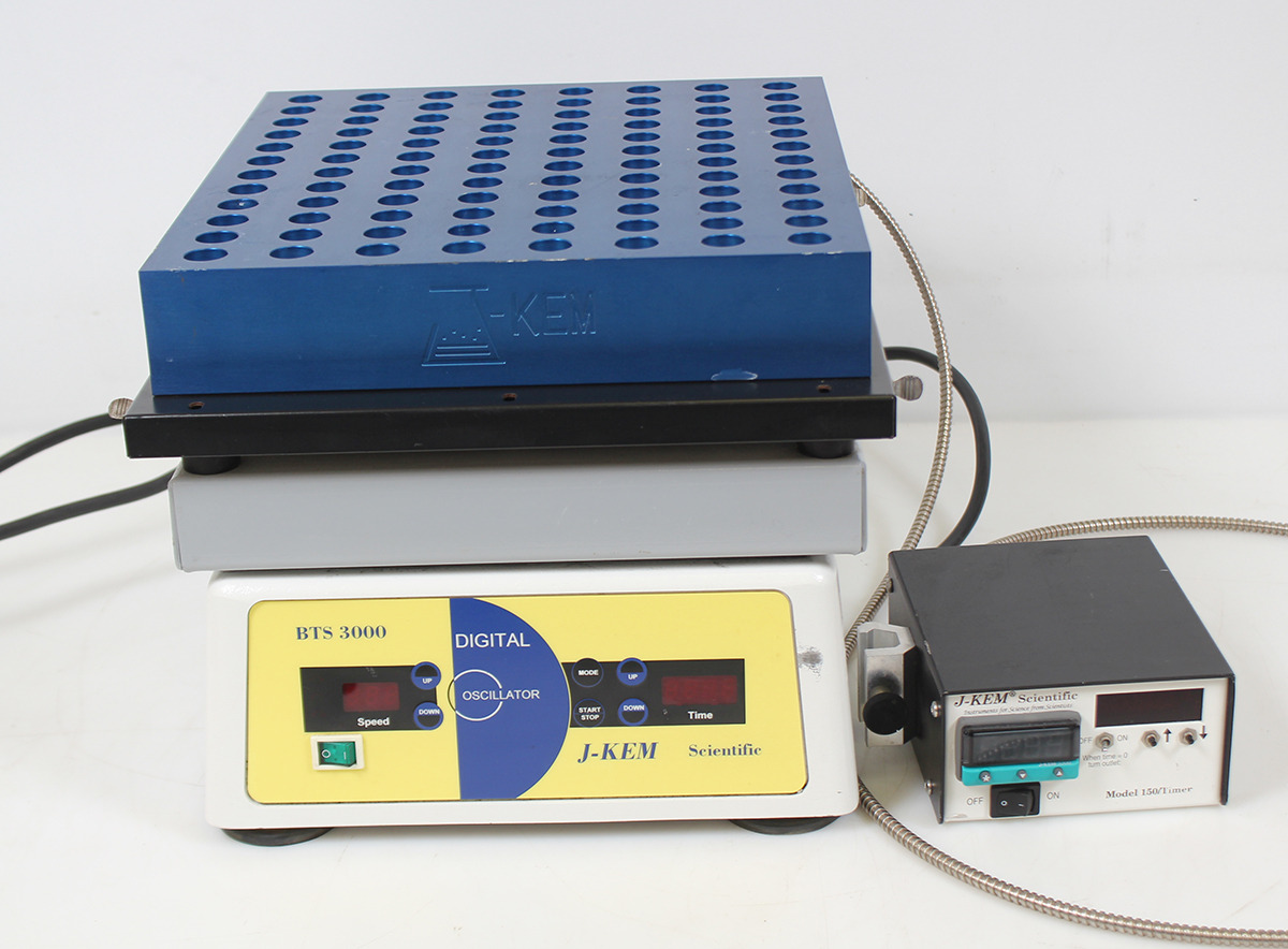 J-KEM Heated Benchtop Shaker BTS 3000 96x4mL Vial RB-4 with J-KEM 150 ...