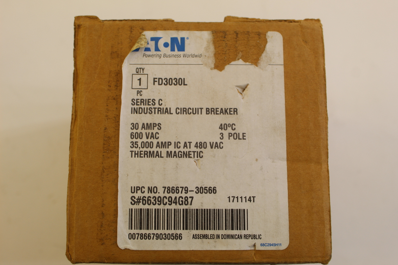 Eaton FD3030L Ser C Industrial Circuit Breaker | PLC Surplus Supply, LLC
