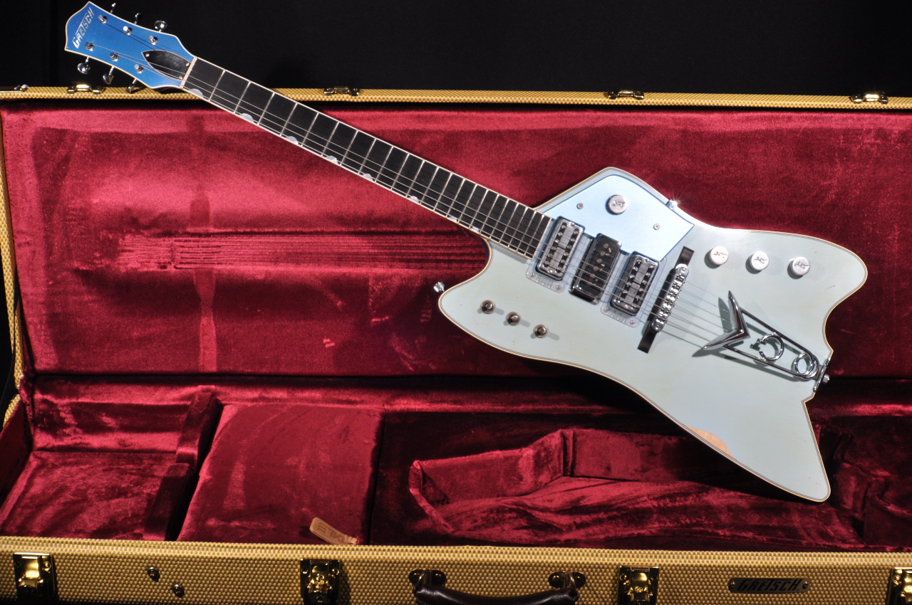 GRETSCH USA CUSTOM SHOP BILLY BO 2-TONE POWDER BLUE HEAVY RELIC 3 PU ...