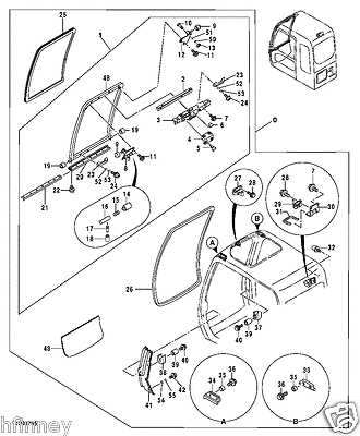 JD John Deere 200C 230C 120C Excavator Front Lower Cab Glass Window ...