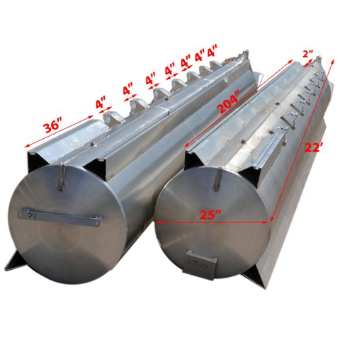 CUSTOM 22 FT X 25 IN PONTOON BOAT FLOATS LOGS TUBES W/ BRACKETS / 1 FIN ...