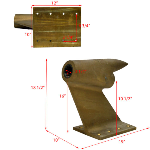 CRUISERS YACHTS V206410 BRONZE BOAT PROPELLER SHAFT STRUT W/ BASE PLATE ...