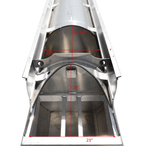 Custom 23 FT x 27" Marine Pontoon Boat Center Log Tube w/ Transom ...