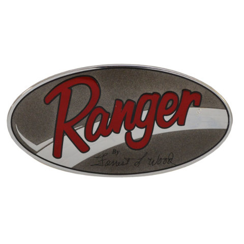 Ranger 7616126 Silver Red 4 5/8 x 2 3/8 Inch Plastic Boat Logo Emblem ...