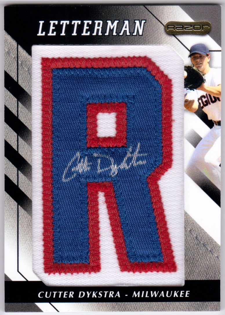Cutter Dykstra 2008 Razor Letterman "R" #CTDR Autograph Patch 3/20 ...