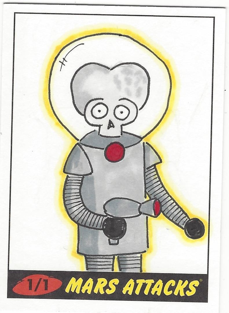 Jason Adams Mars Attacks 1/ 1 Autograph 2012 Artist Sketch Card auto ...