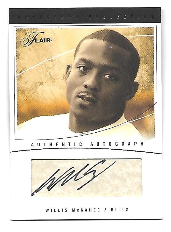 WILLIS McGAHEE 2004 Flair Autograph Collection Gold Parchment auto/25 ...