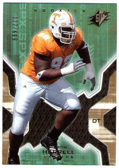 JUSTIN HARRELL SPX Gold ROOKIE Card 2007 Upper Deck RC Parallel 77/699 ...