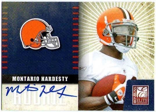 MONTARIO HARDESTY 2010 Elite Rookie NFL Team Logo Autograph Auto On ...